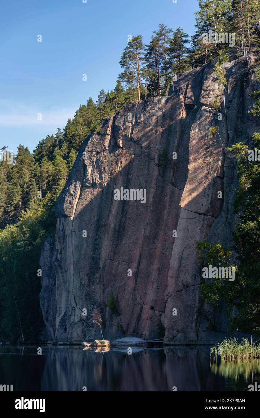 Olhavanvuori (Olhava Mountain), rising 50 meters up from the water in ...