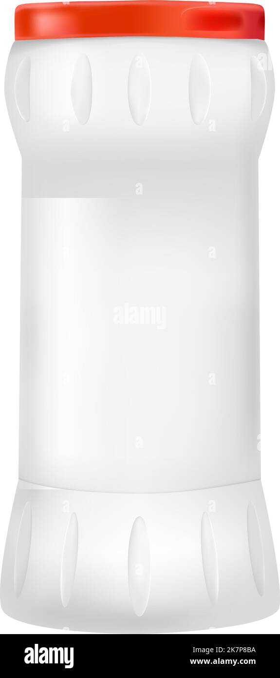 Blank plastic detergent container. Cleaning powder bottle isolated on ...