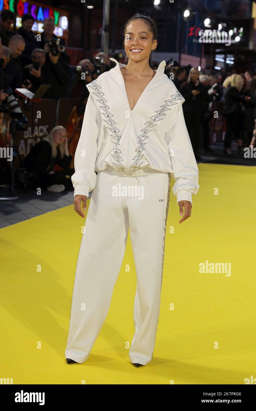 Quintessa Swindell attending the UK premiere of Black Adam at Cineworld ...