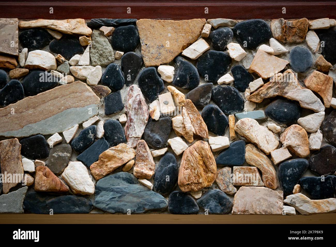 Wall of Stones in Different Sizes and Shades of Blue, Brown and White ...