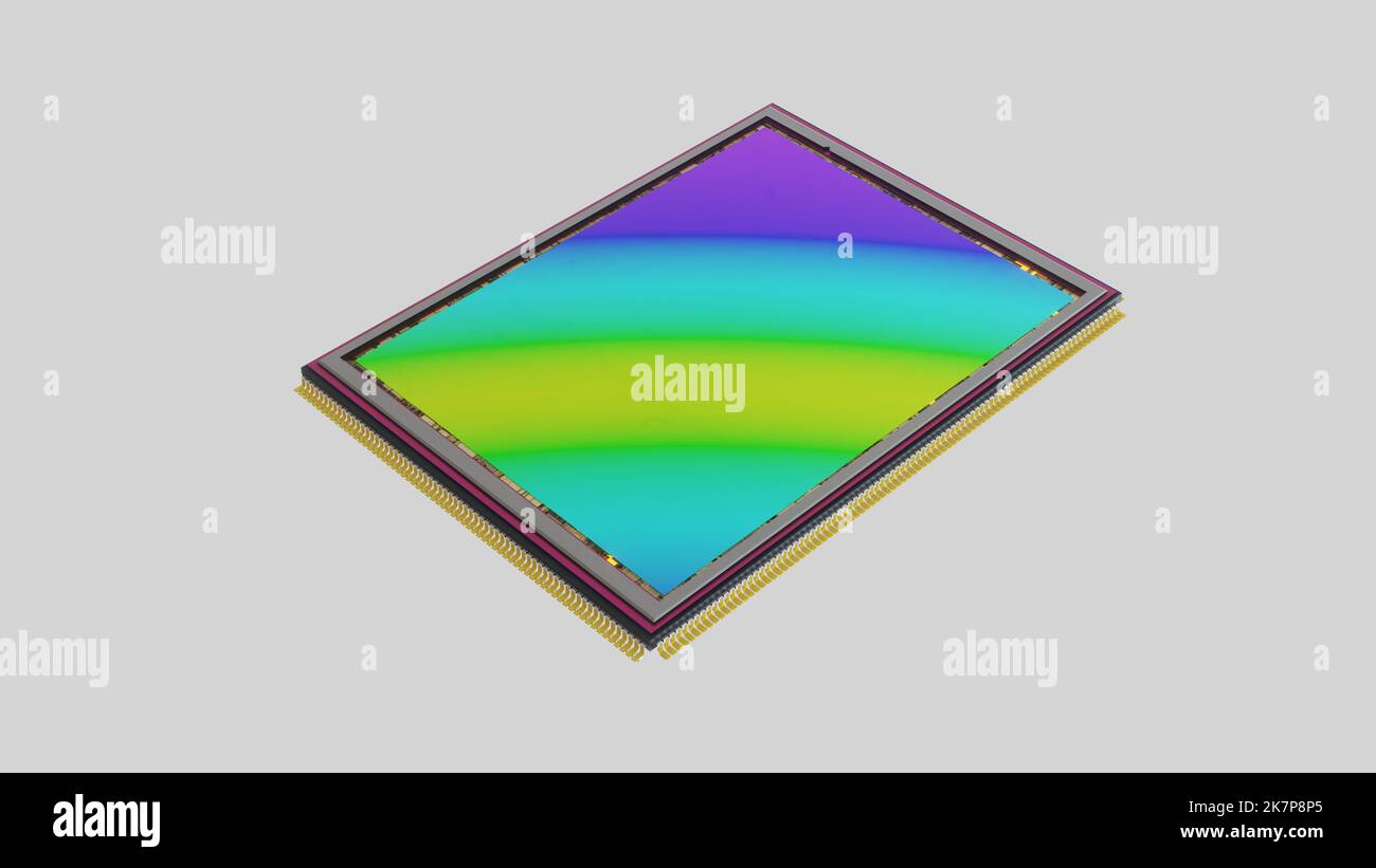200 megapixel digital camera sensor, 3D rendering, huge modern digital ...
