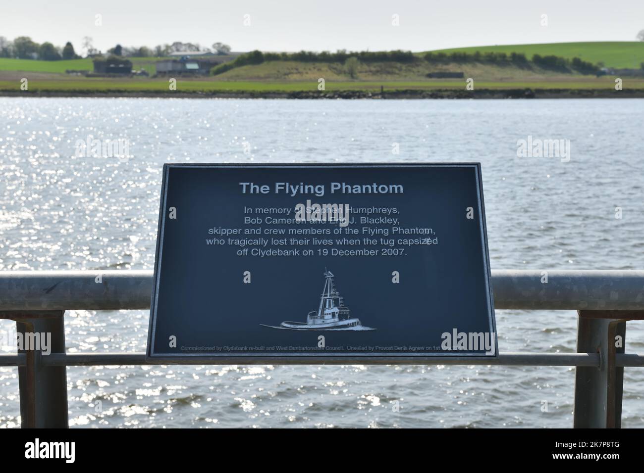 A plaque commemorating the deaths of the Flying Phantom which capsized ...