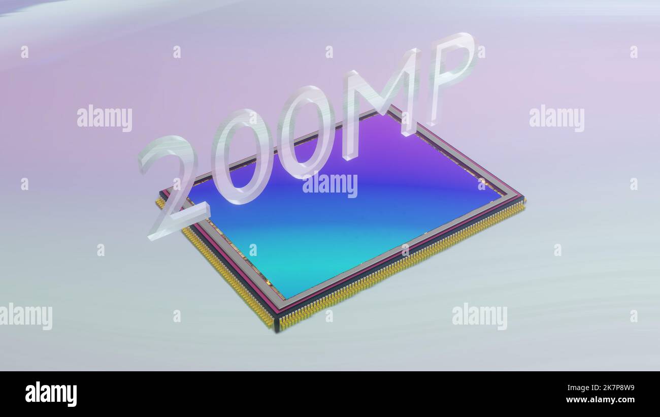 200 megapixel digital camera sensor, 3D rendering, huge modern digital ...