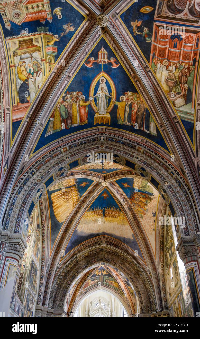 Magnificent fresco painted ceilings and walls in the Basilica of Saint ...