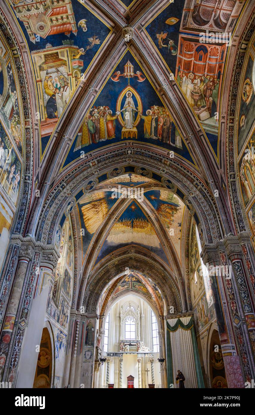 Magnificent fresco painted ceilings and walls in the Basilica of Saint ...