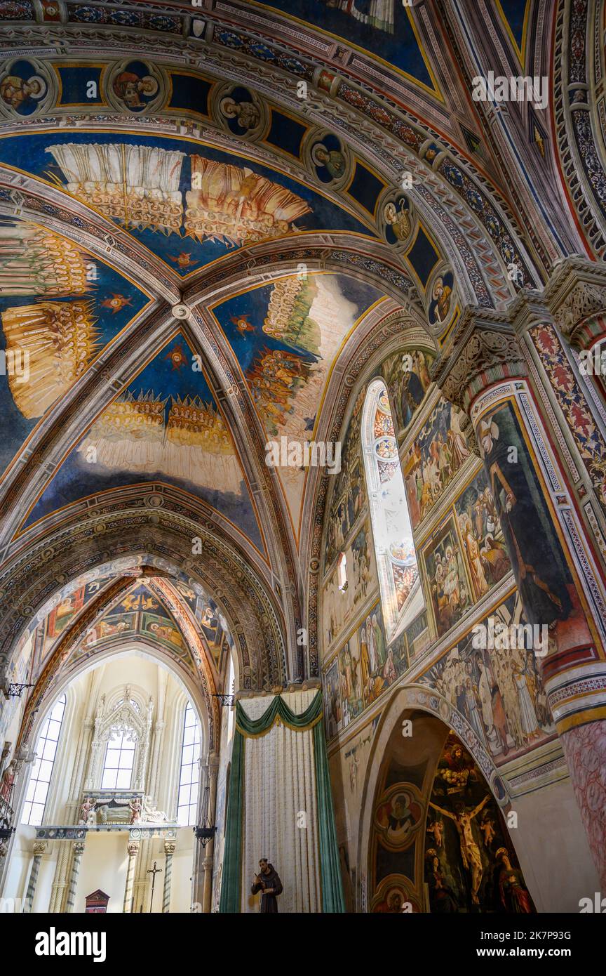 Magnificent fresco painted ceilings and walls in the Basilica of Saint ...