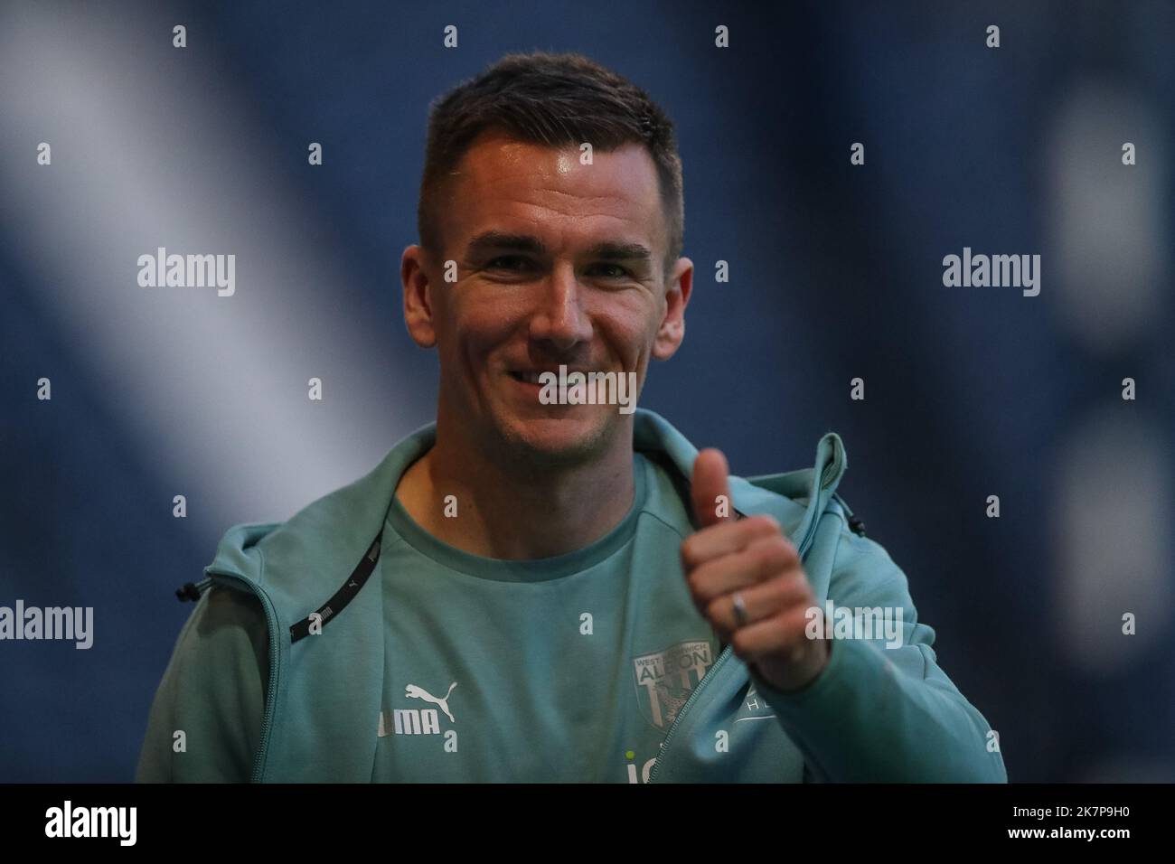 Jed Wallace #17 of West Bromwich Albion arrives ahead of the Sky Bet ...