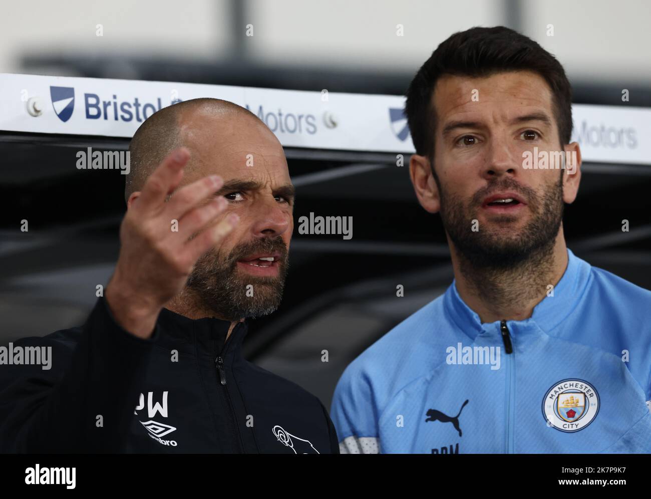 Derby, England, 18th October 2022. Brian Barry-Murphy (R) head coach of ...