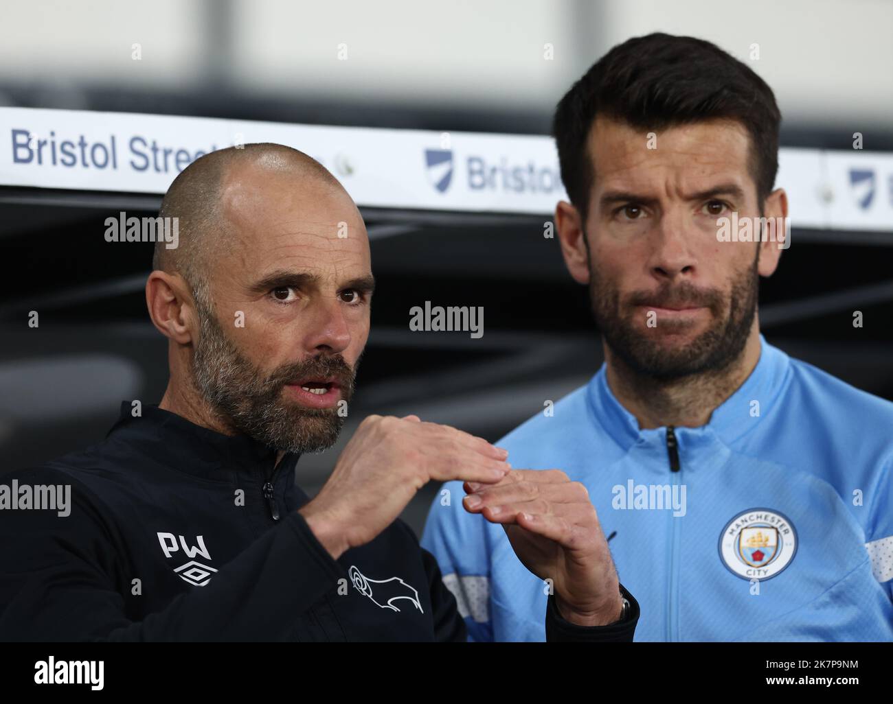 Derby, England, 18th October 2022. Brian Barry-Murphy (R) head coach of ...