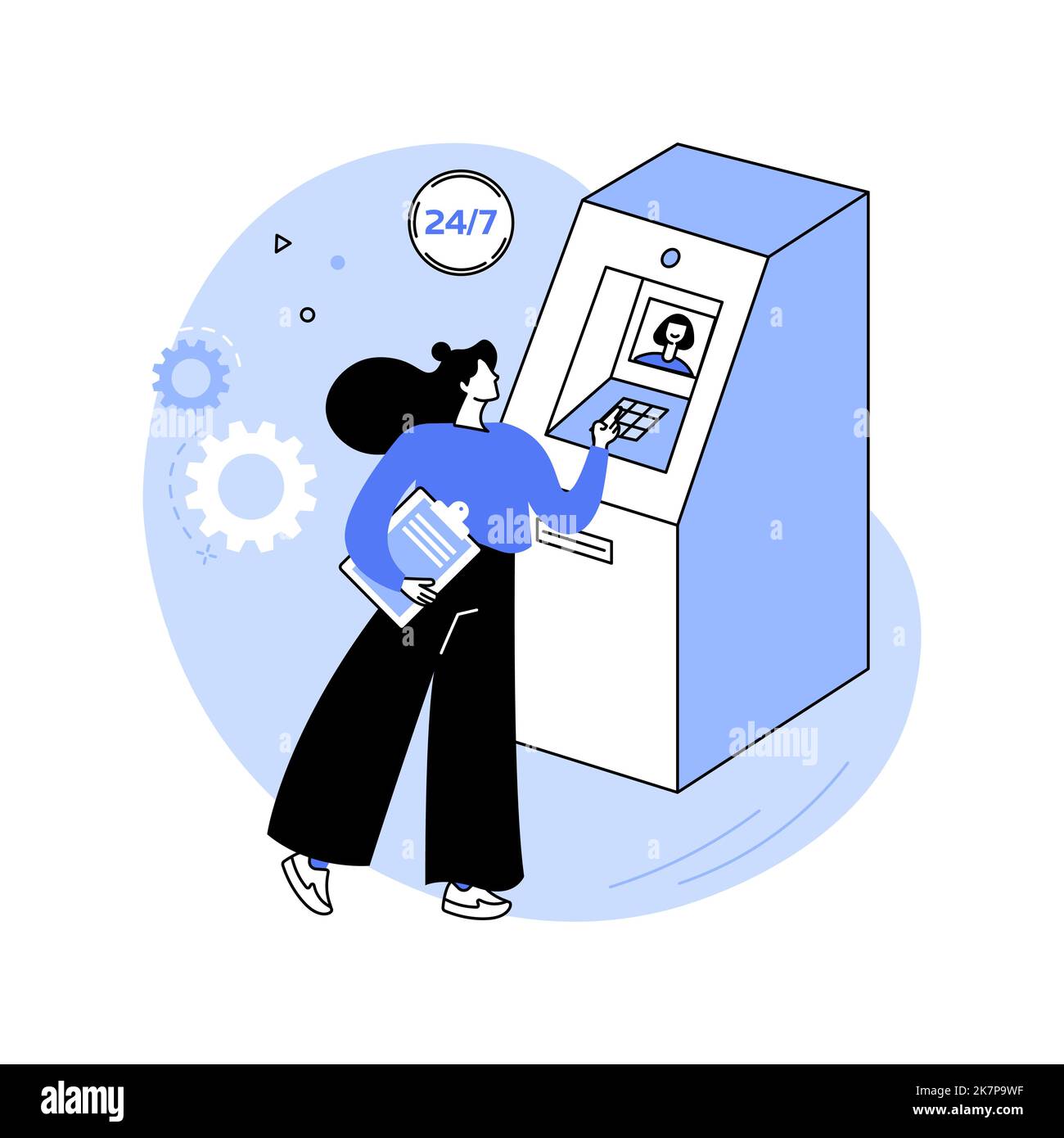 Interactive teller machine isolated cartoon vector illustrations Stock Vector Image & Art - Alamy