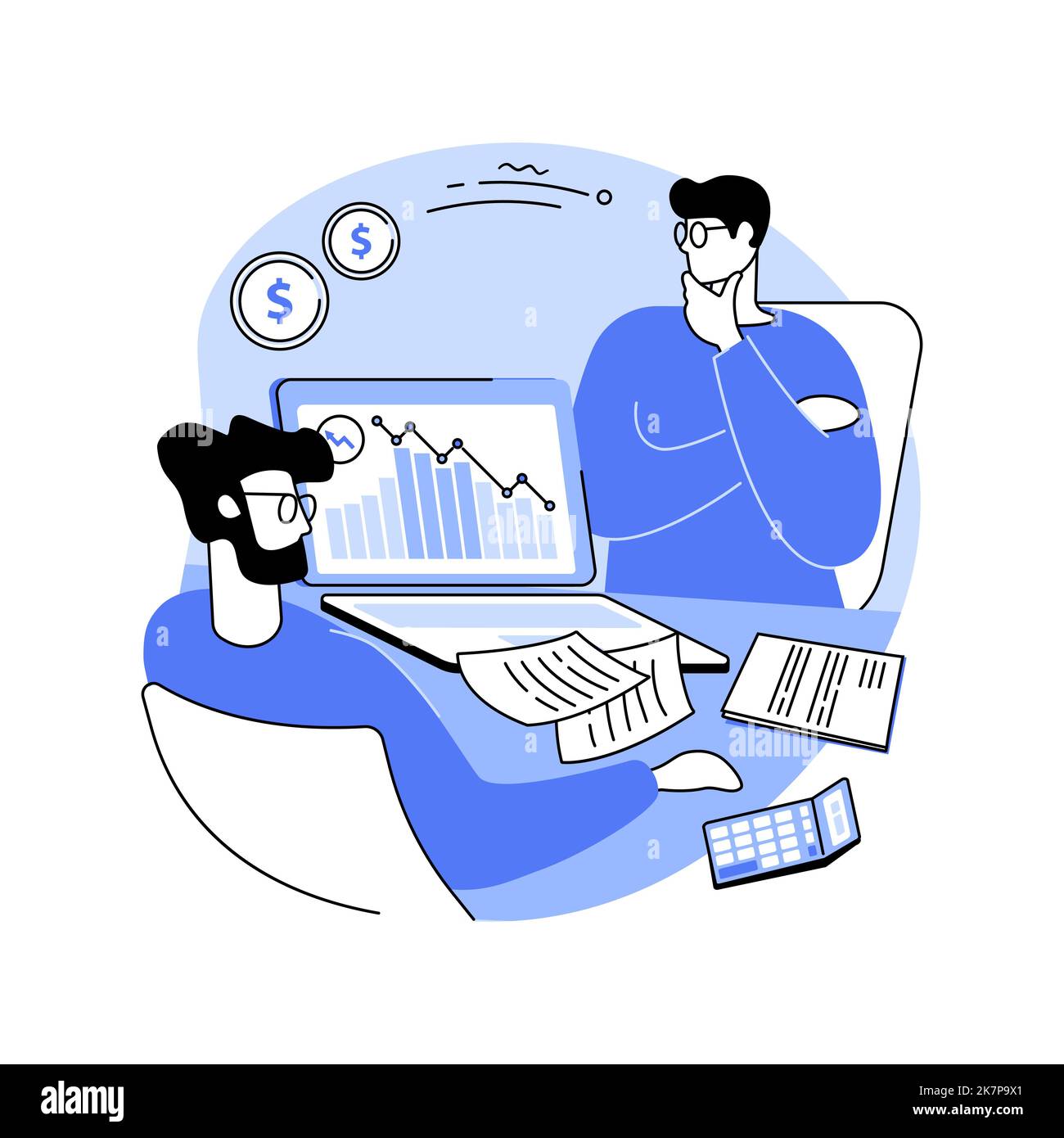 Discussing budget isolated cartoon vector illustrations Stock Vector ...