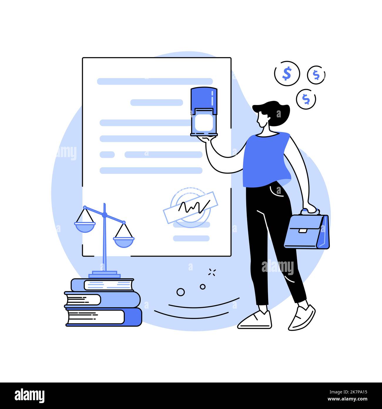 Notary public service isolated cartoon vector illustrations Stock ...