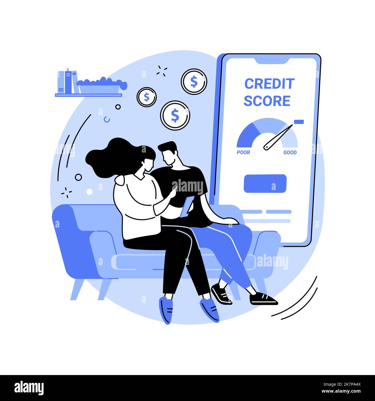 Check credit score isolated cartoon vector illustrations Stock Vector ...