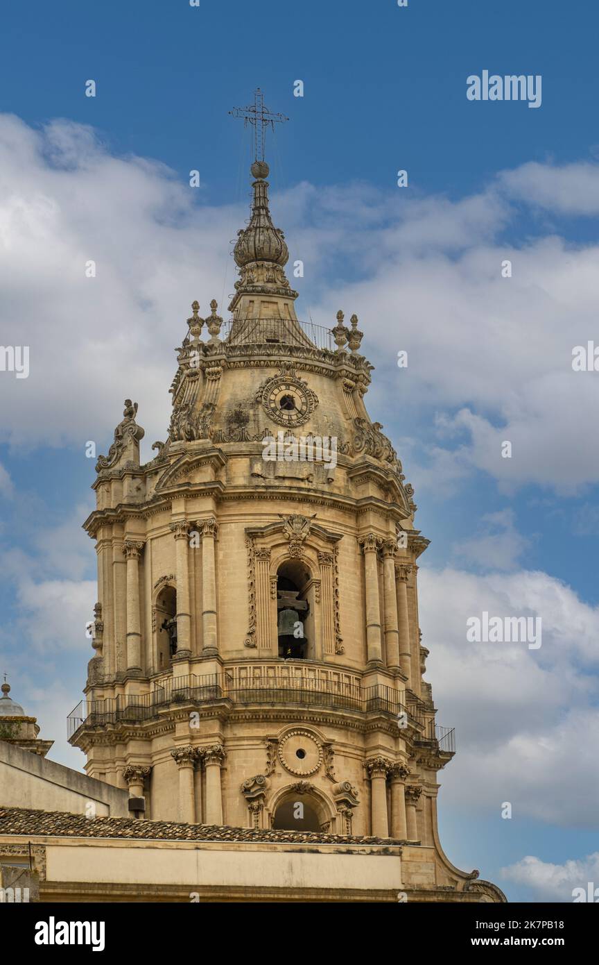 Beautiful bell tower in Modica Stock Photo - Alamy