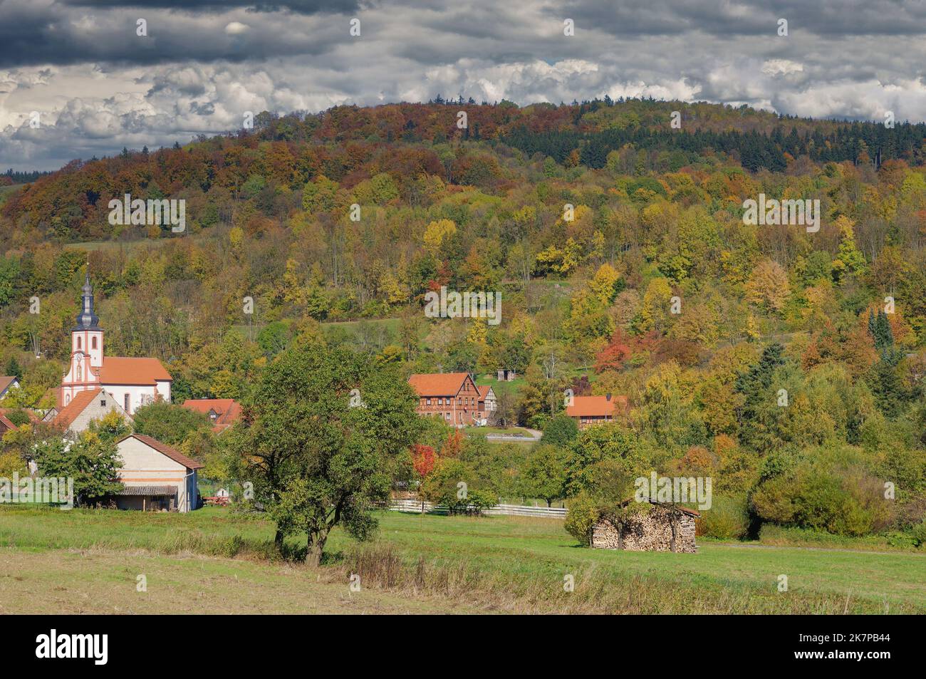 autumn Landscape in Rhoen,Germany Stock Photo - Alamy