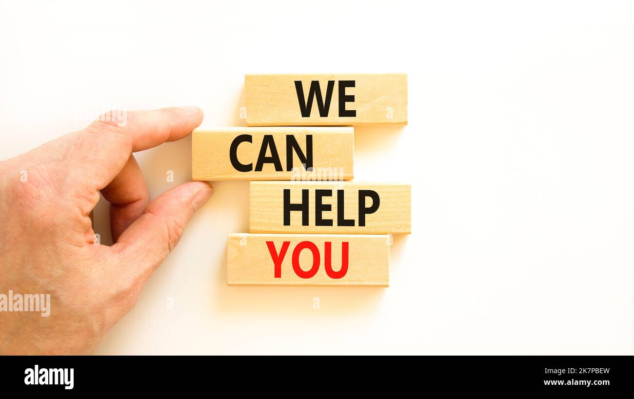 Support and we can help you symbol. Concept words We can help you on ...