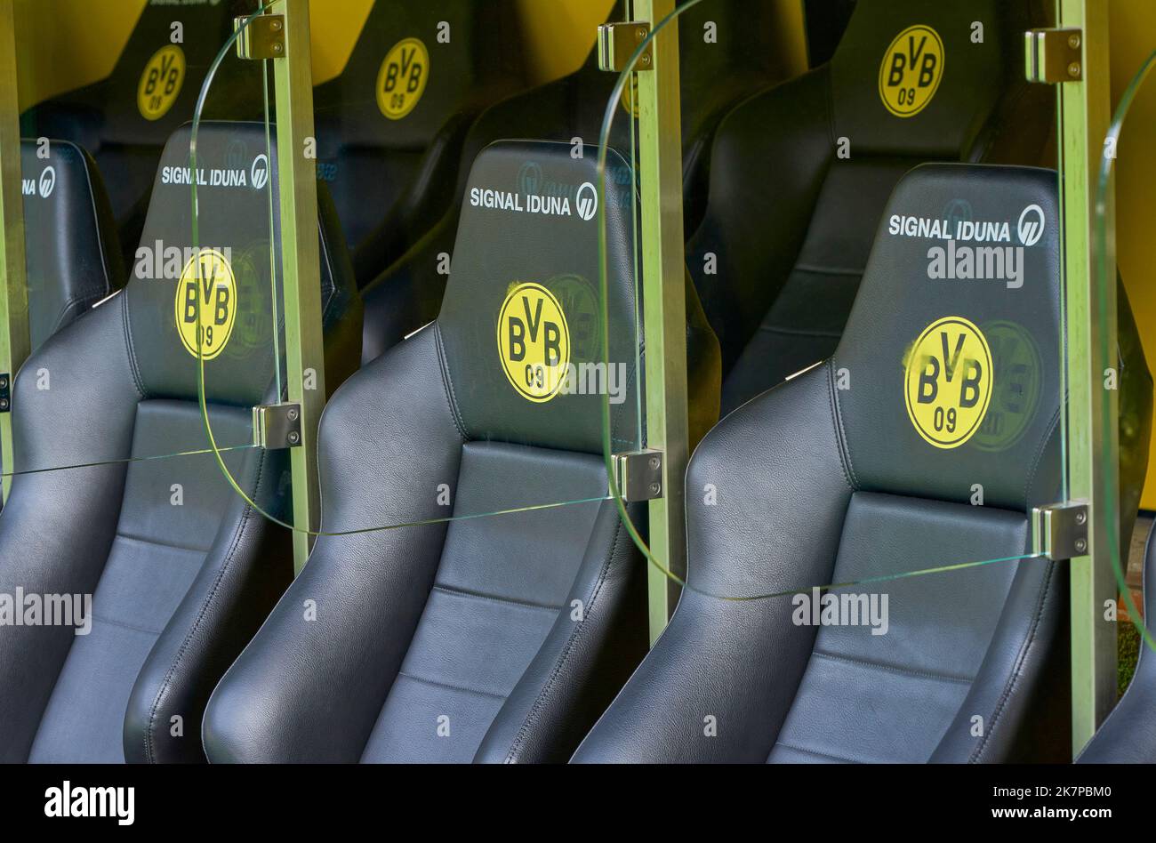 Team's staff bench at Signal Iduna Arena - the official playground of ...