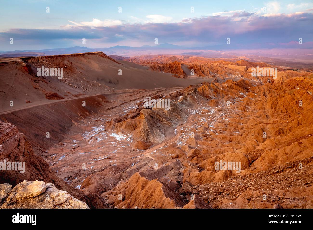 Moon Valley, Valle de la Luna at sunset, Atacama desert, Chile, South ...