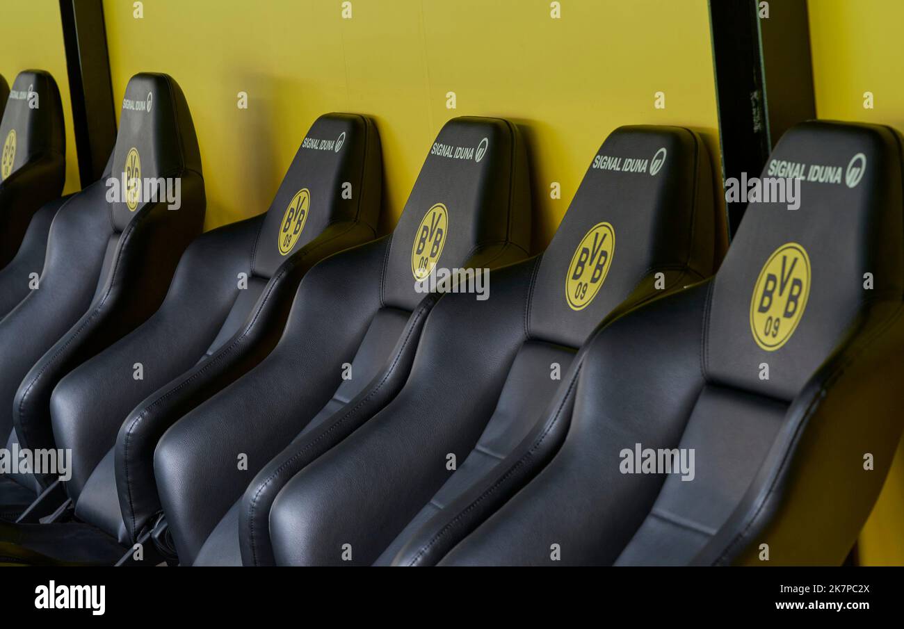 Team's staff bench at Signal Iduna Arena - the official playground of ...