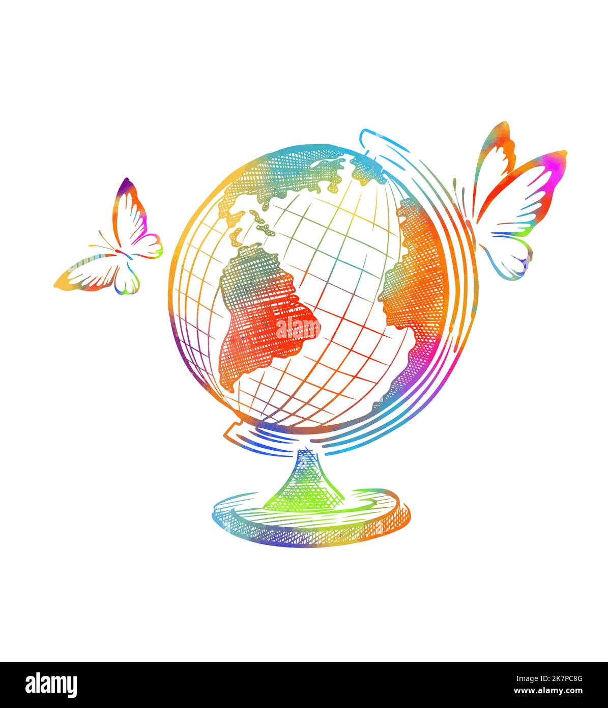 Colorful abstract world symbol. Globe colored. Vector illustration ...