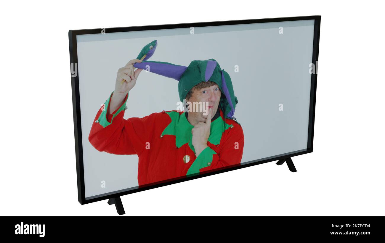 A 3D Render of a Flat screen Television with a picture of the ...