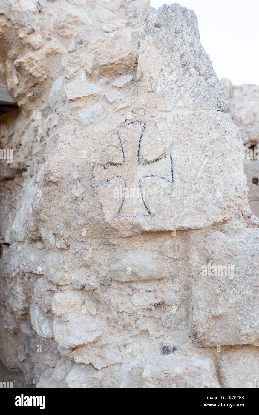 Mount Herodion and the ruins of the fortress of King Herod inside an ...