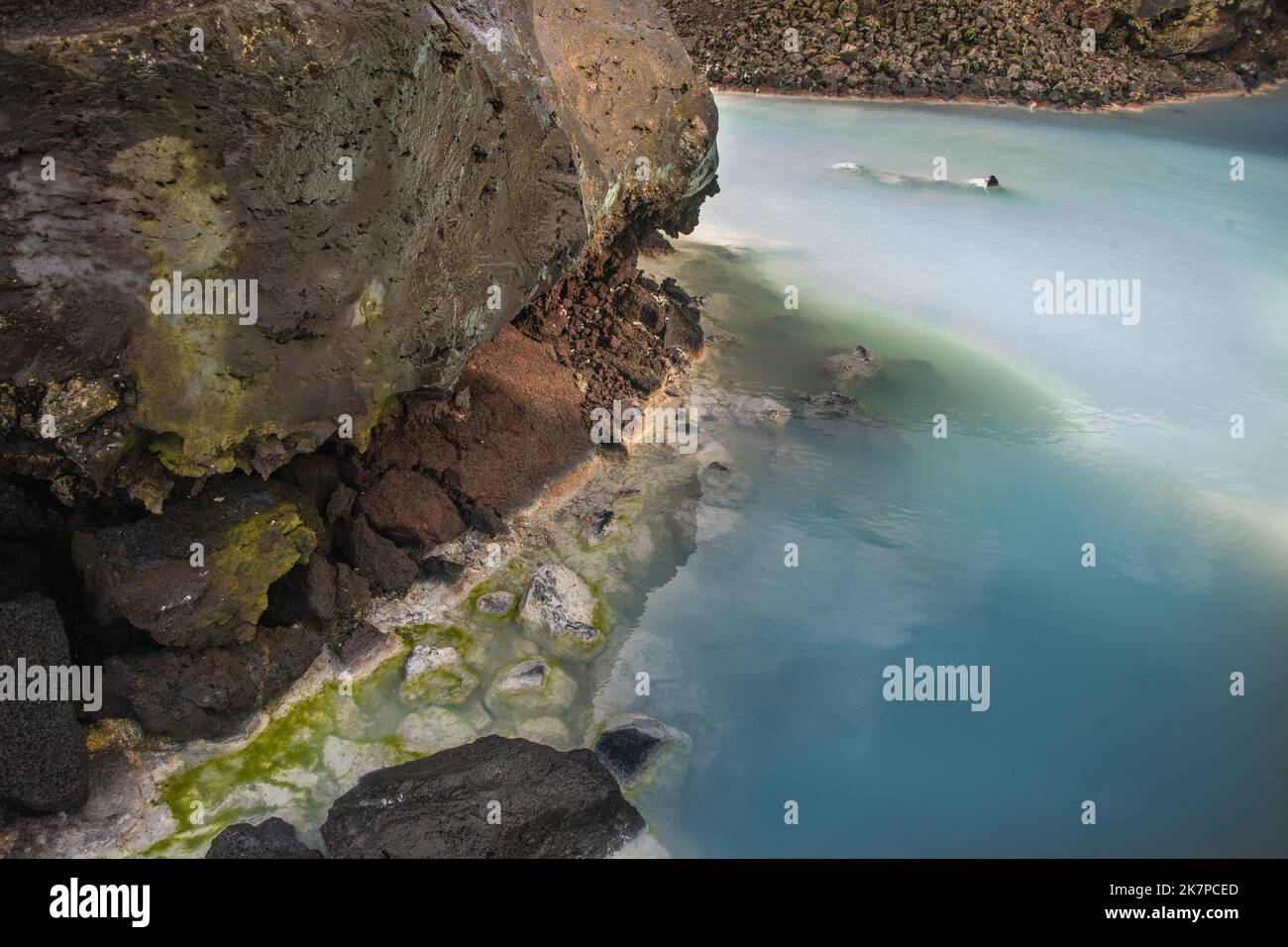 Small pool in the Blue Lagoon, a geothermal spa, Grindavik, Reykjanes ...