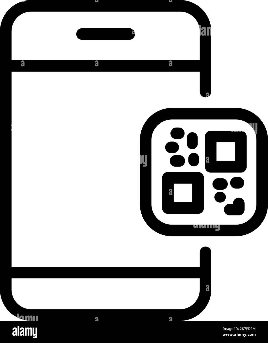 QR Code with mobile phone Vector Icon. Special Identity Illustration As ...