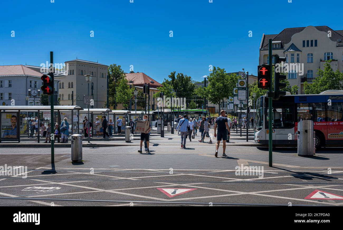 Bus And Streetcar Stops, Main Station, Potsdam, Brandenburg, Germany ...