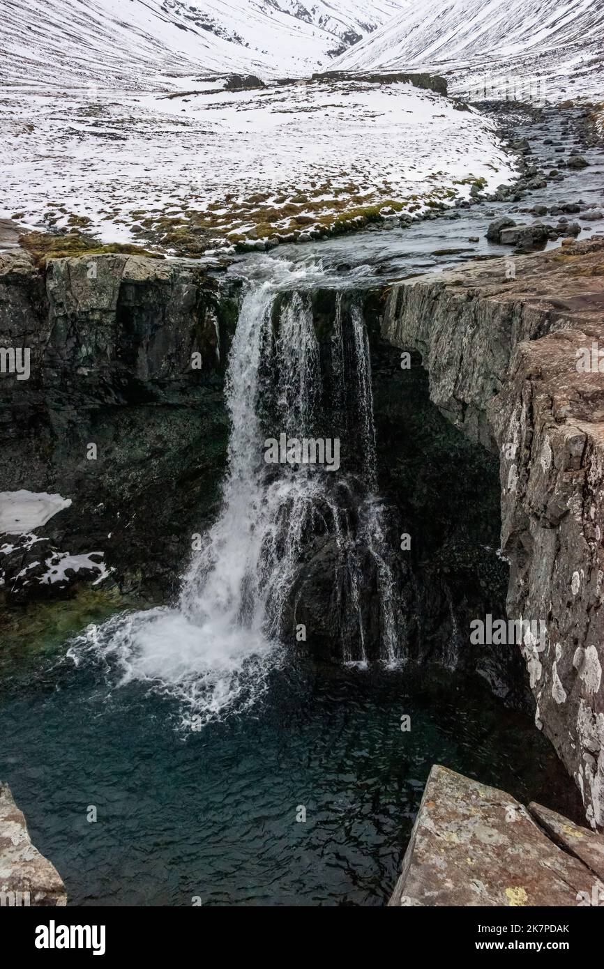 Kuvernufoss and Kverna River from above, Iceland Stock Photo - Alamy