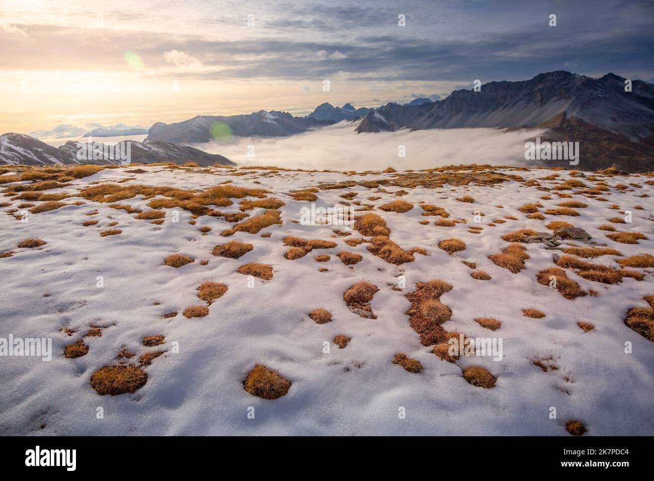 Stelvio mountain pass, impressive italian alps, Italy, border with ...