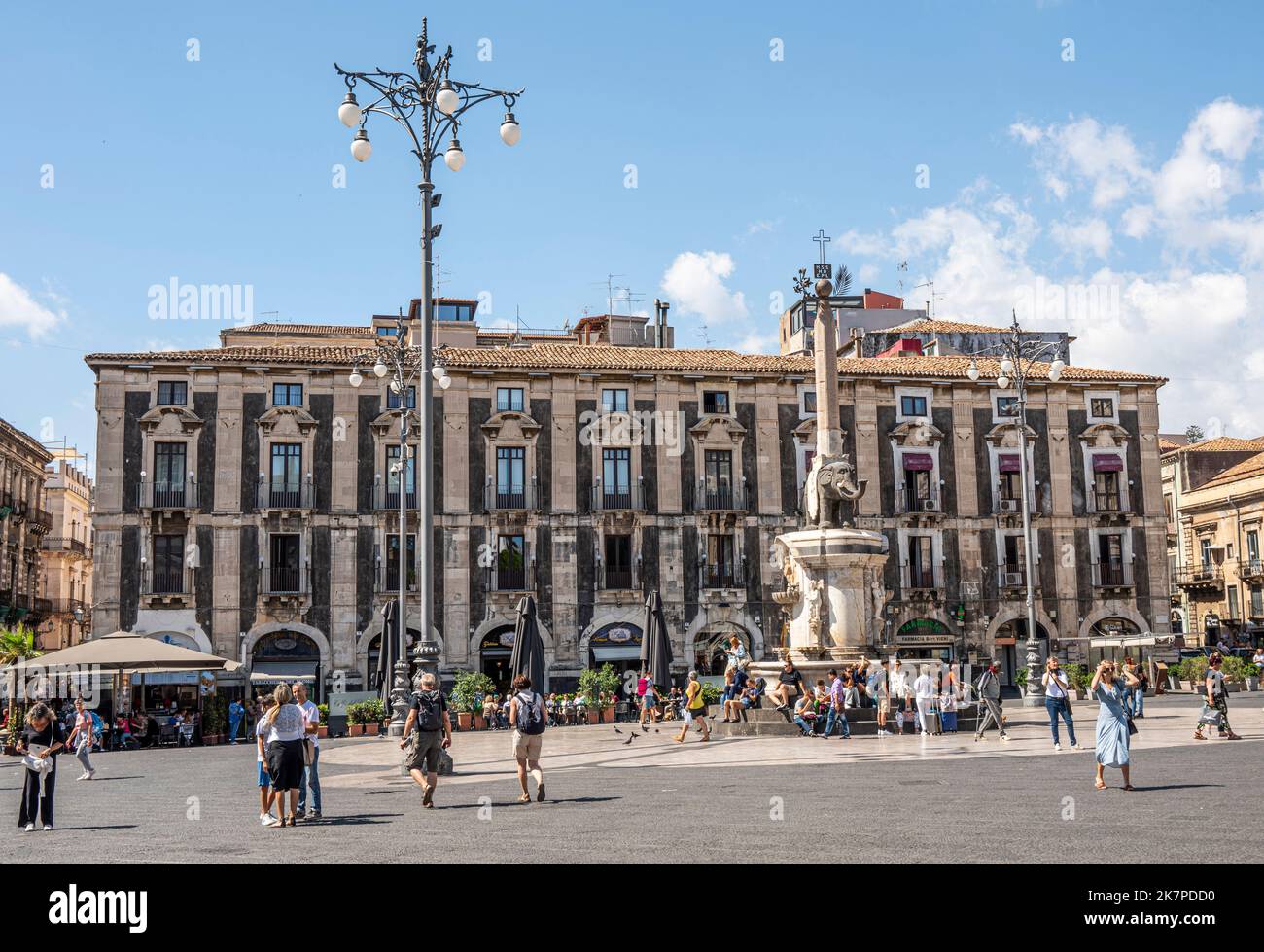 Catania, Italy - 09-23-2022: Duomo square in Catania with historic ...