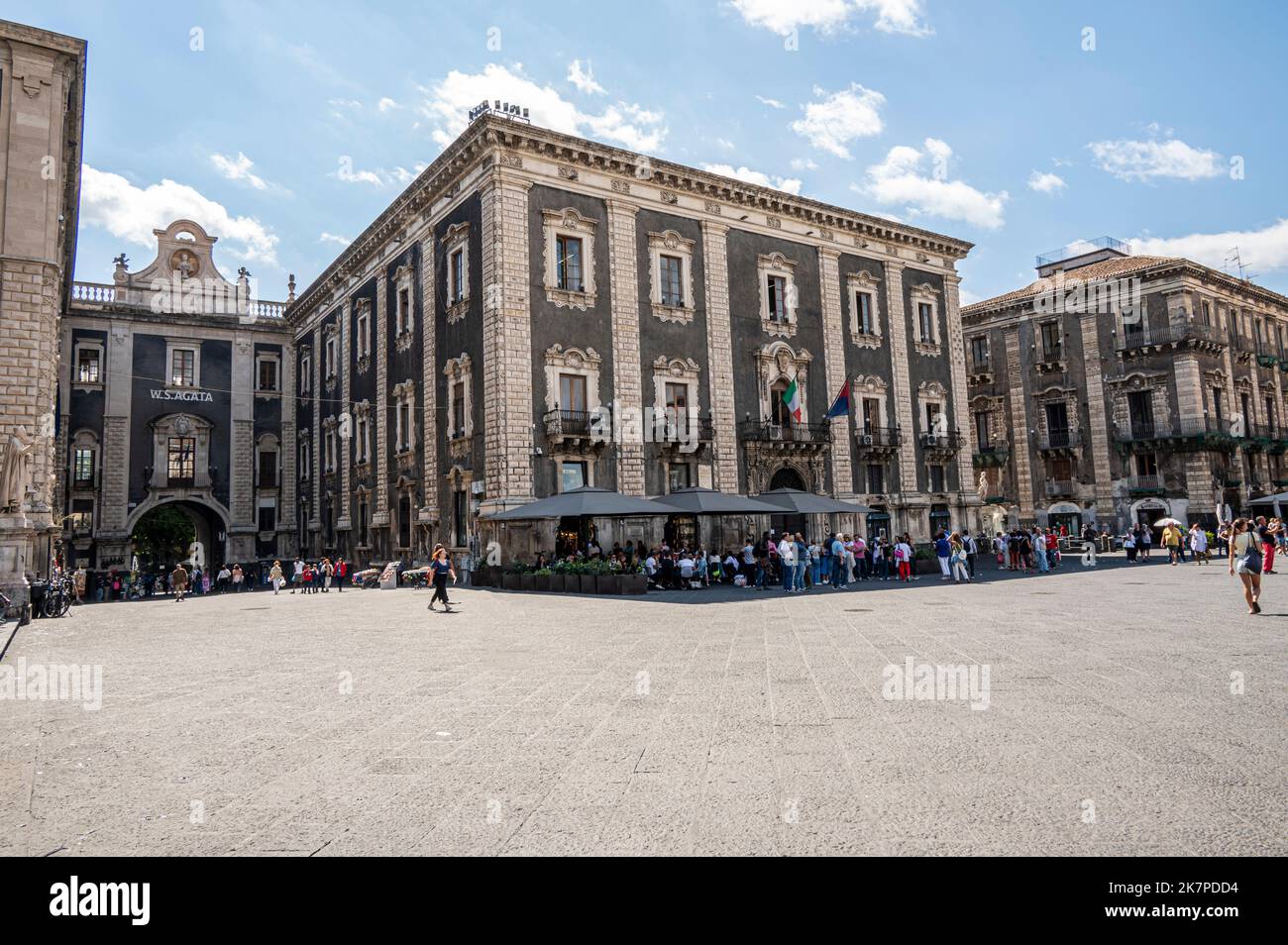Catania, Italy - 09-23-2022: Duomo square in Catania with historic ...