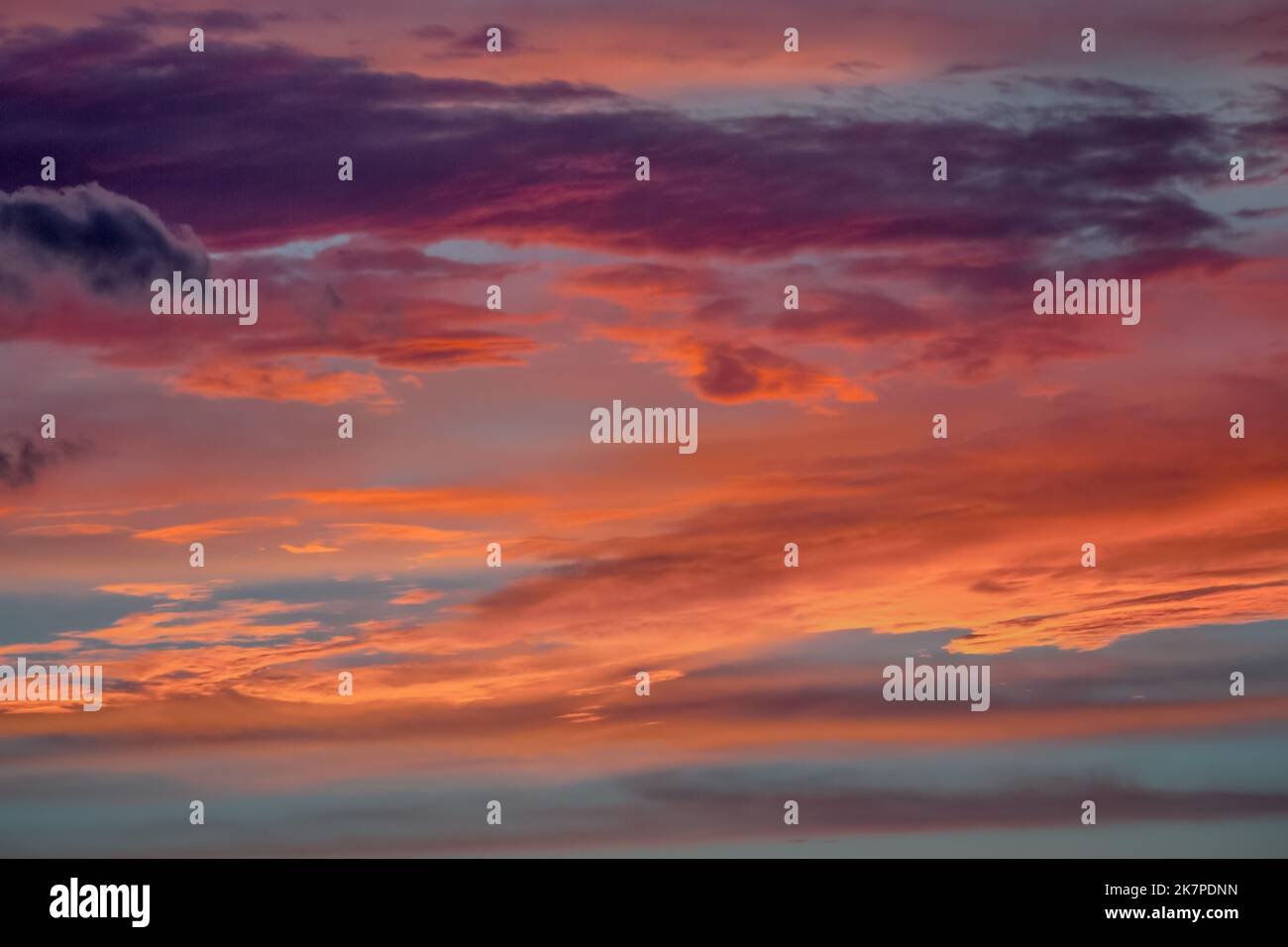 Sunrise dramatic sky with clouds in a row, colorful cloudscape Stock ...