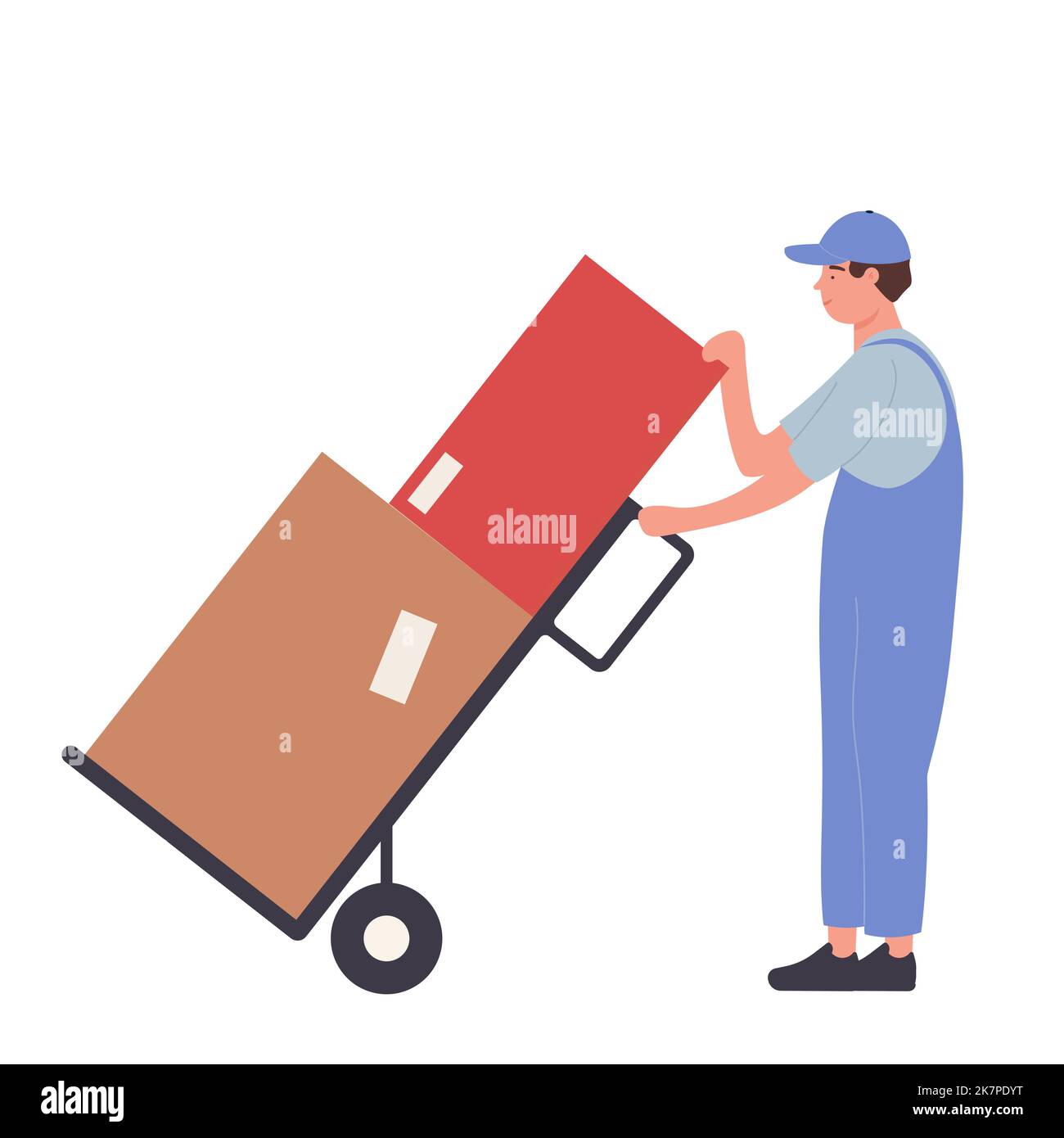 Storekeeper with supply goods. Retail warehouse manager, delivery ...