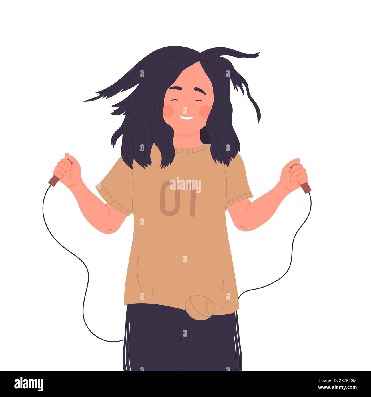 Little girl jumping rope. Sport activity for kids, fitness program game ...