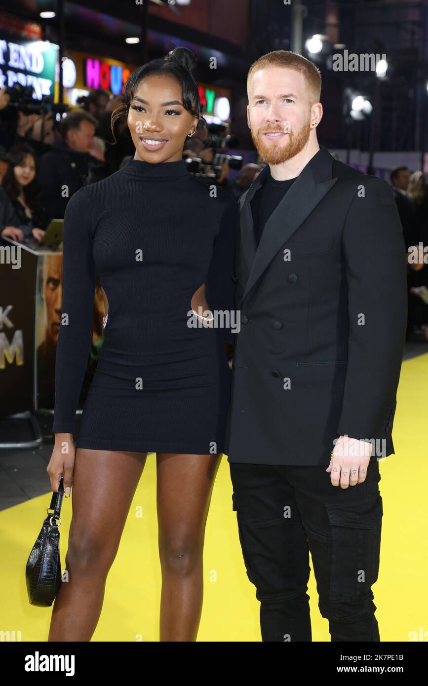 Chyna Mills and Neil Jones attending the UK premiere of Black Adam at ...