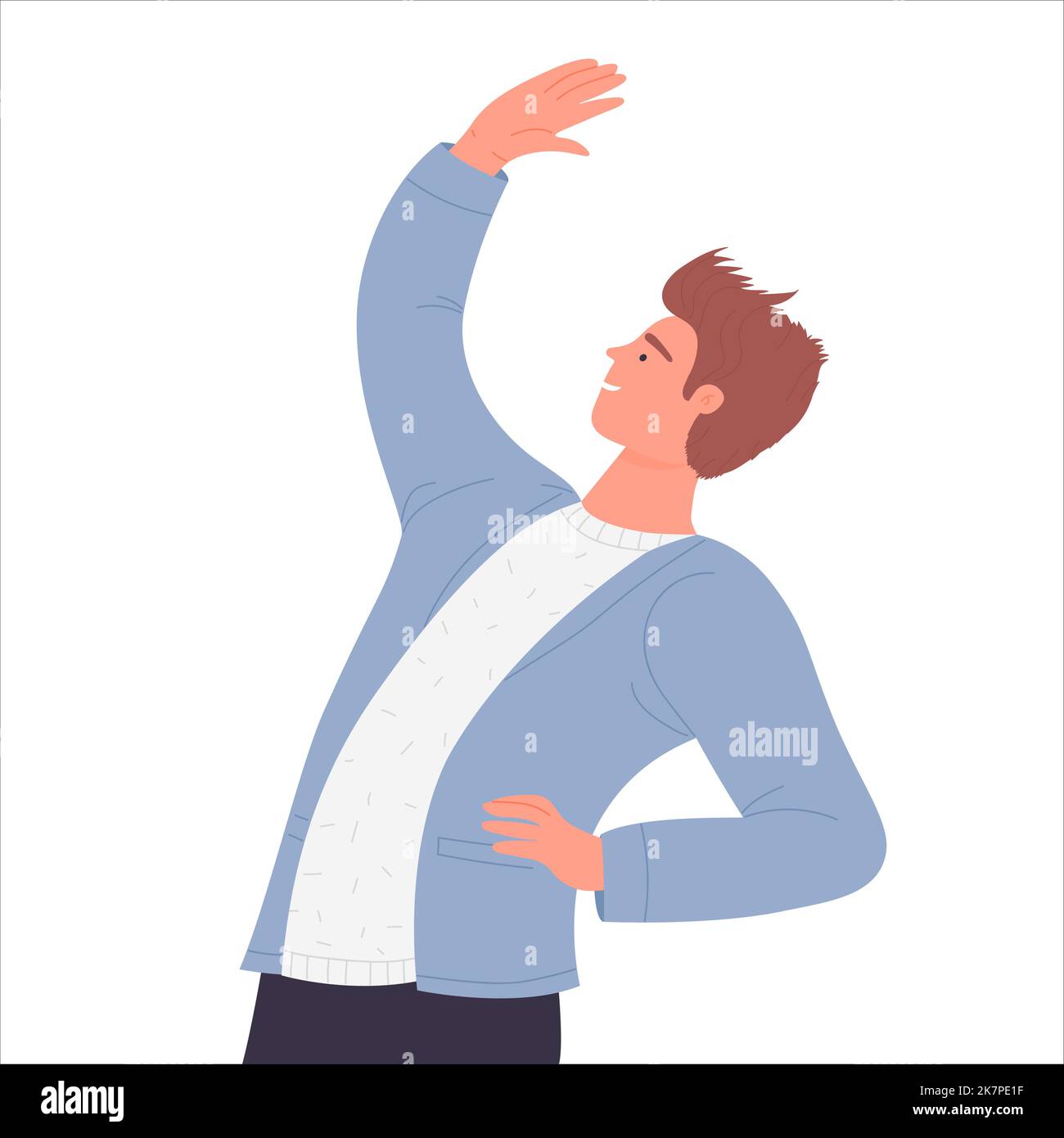 Employee training exercise. Office workout, stretching break at ...