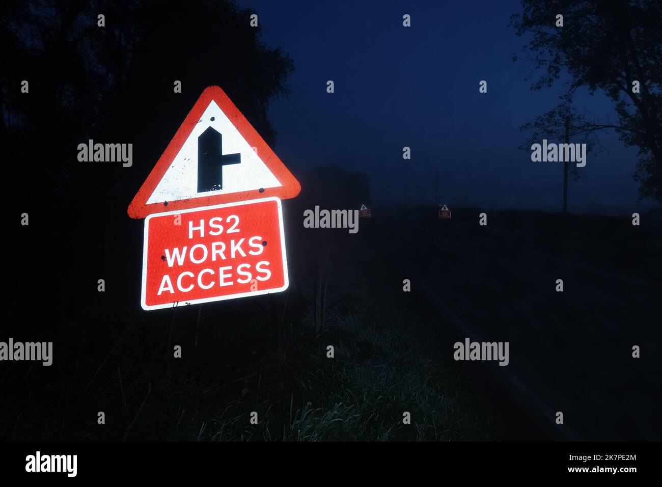 HS2 high speed rail network construction site road sign photo ...