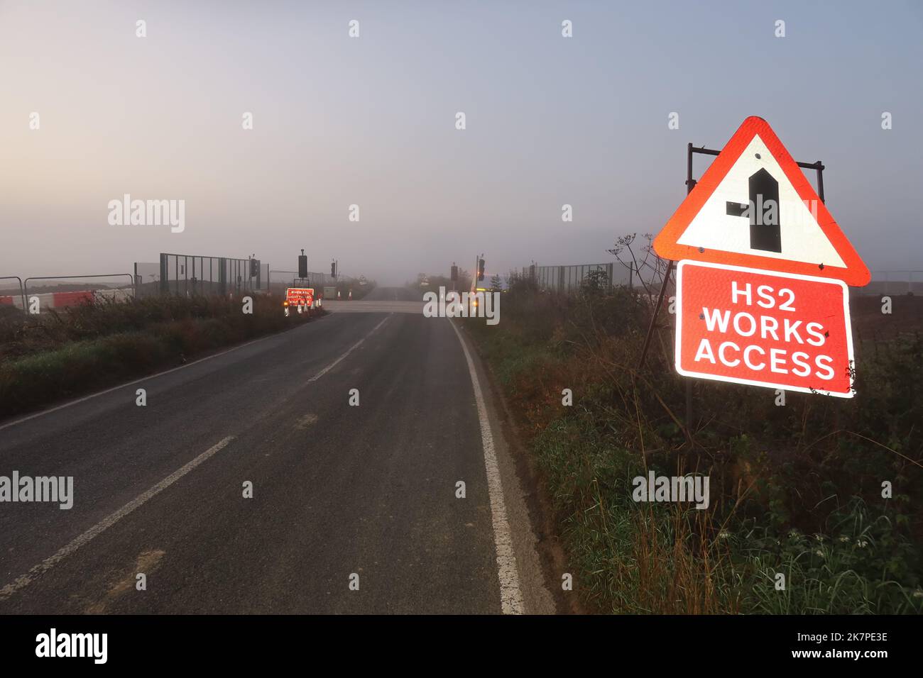 HS2 high speed rail network construction site road sign photo ...