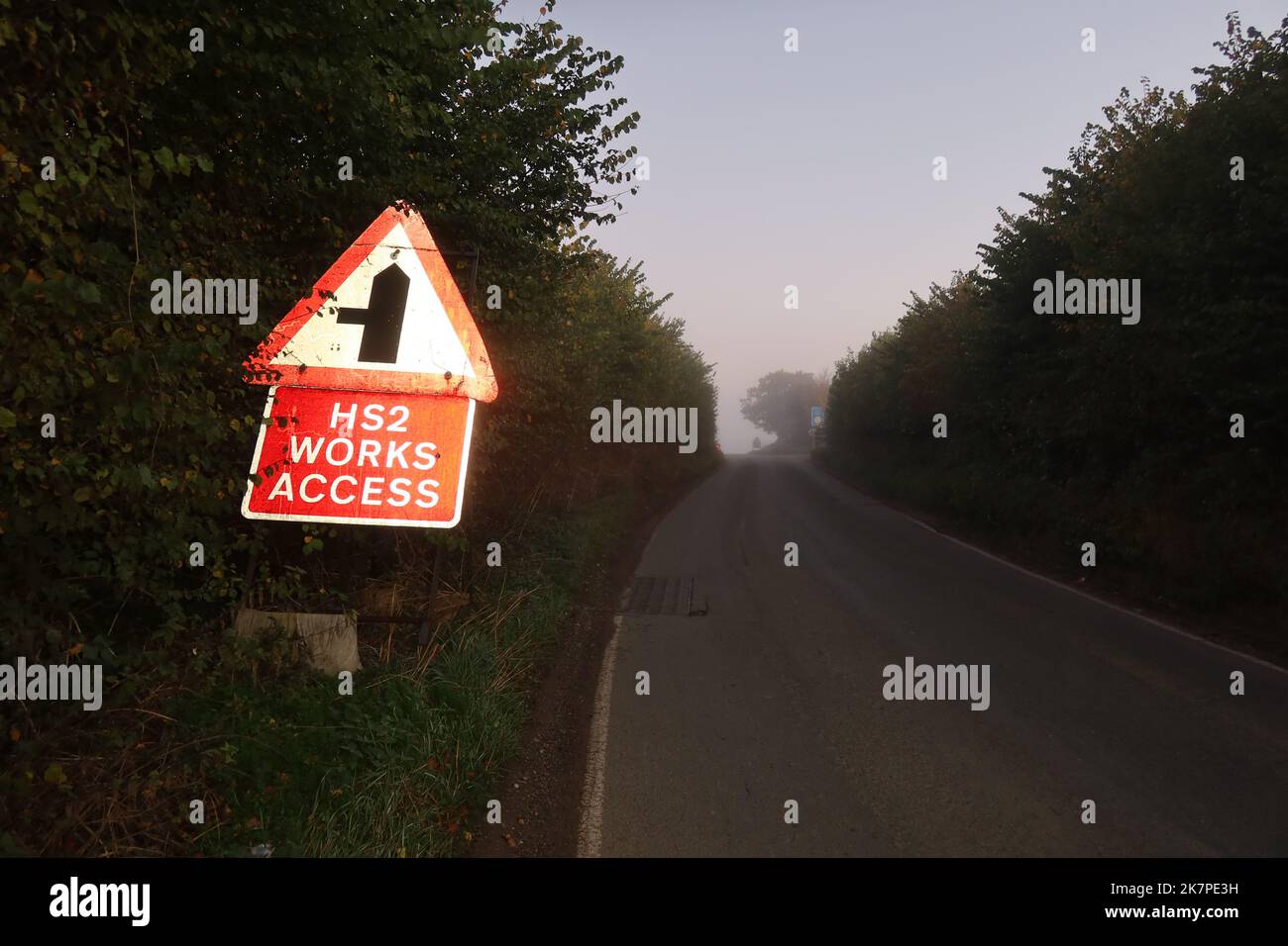 HS2 high speed rail network construction site road sign photo ...