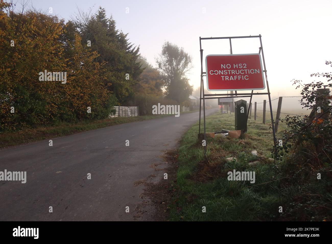 HS2 high speed rail network construction site road sign photo ...