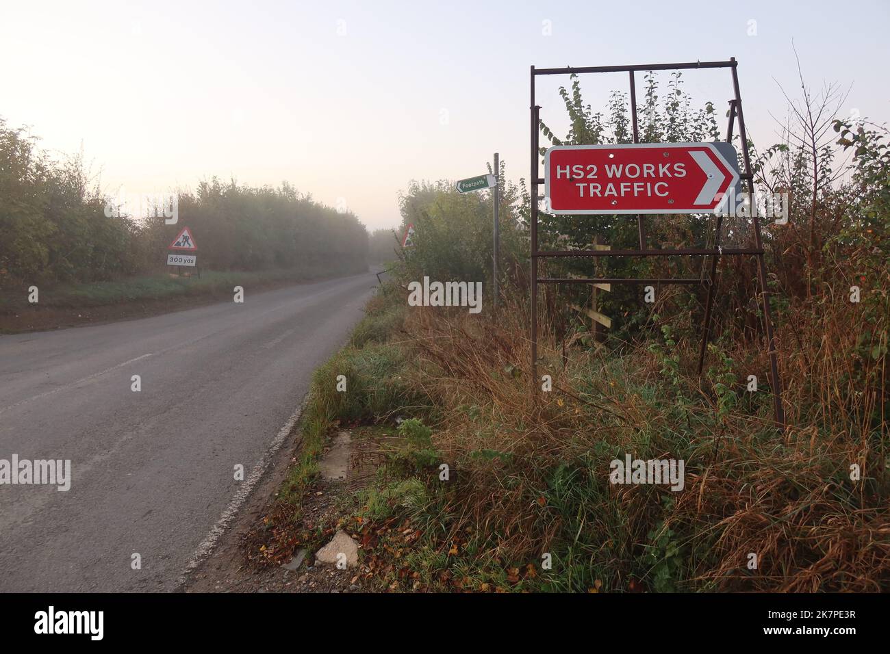 HS2 high speed rail network construction site road sign photo ...