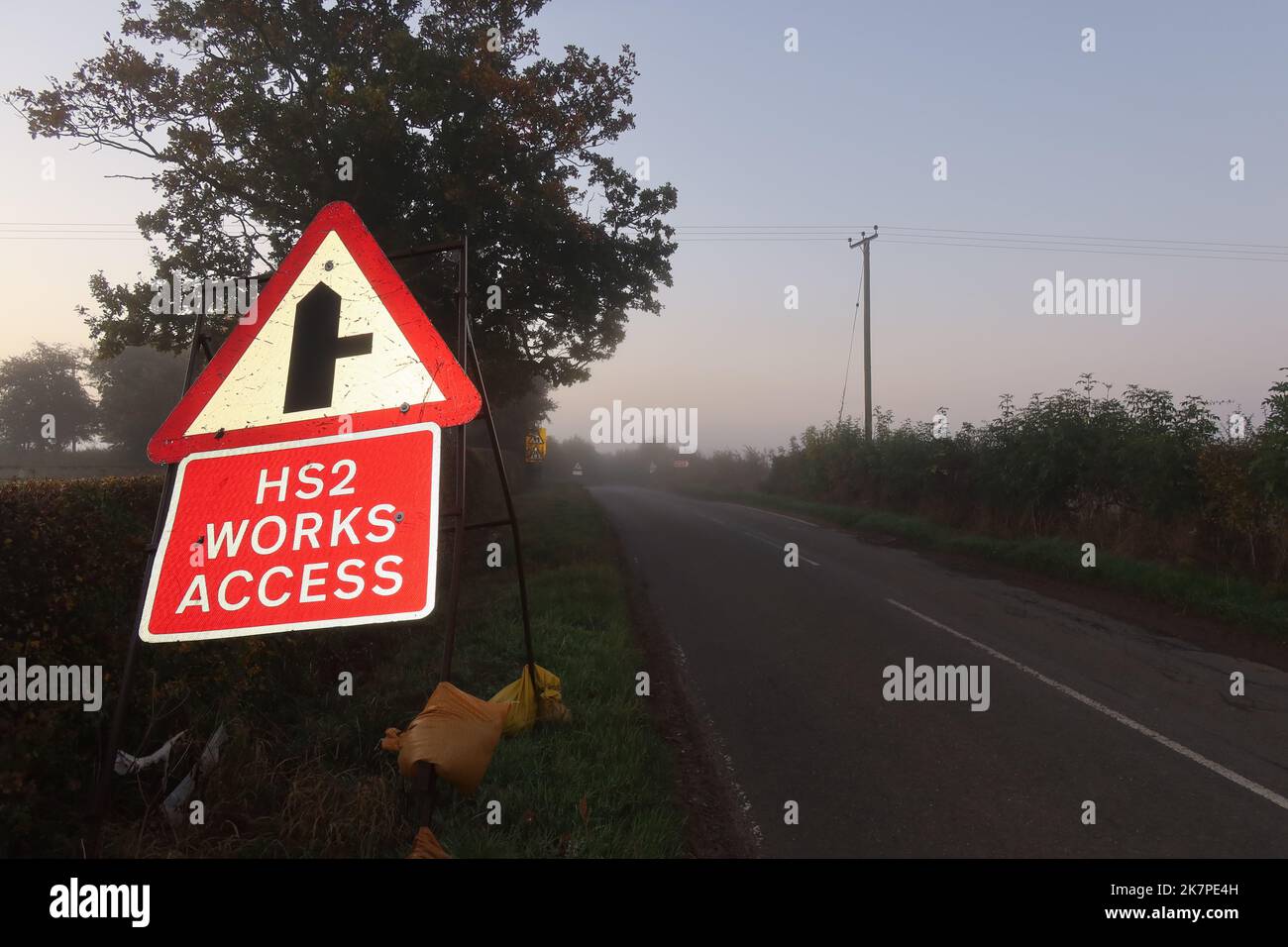HS2 high speed rail network construction site road sign photo ...