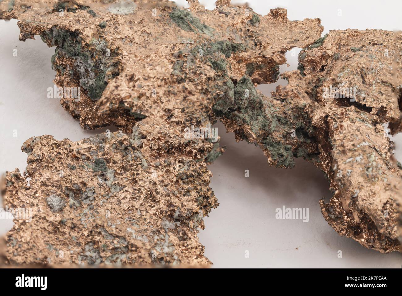 Copper mineral on white background Stock Photo - Alamy