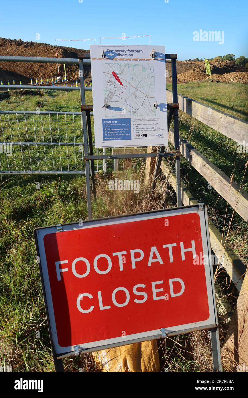 Public right of way closed on The HS2 high speed rail network ...
