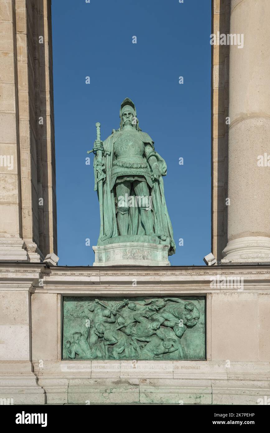 John Hunyadi Statue in the Millennium Monument at Heroes Square ...