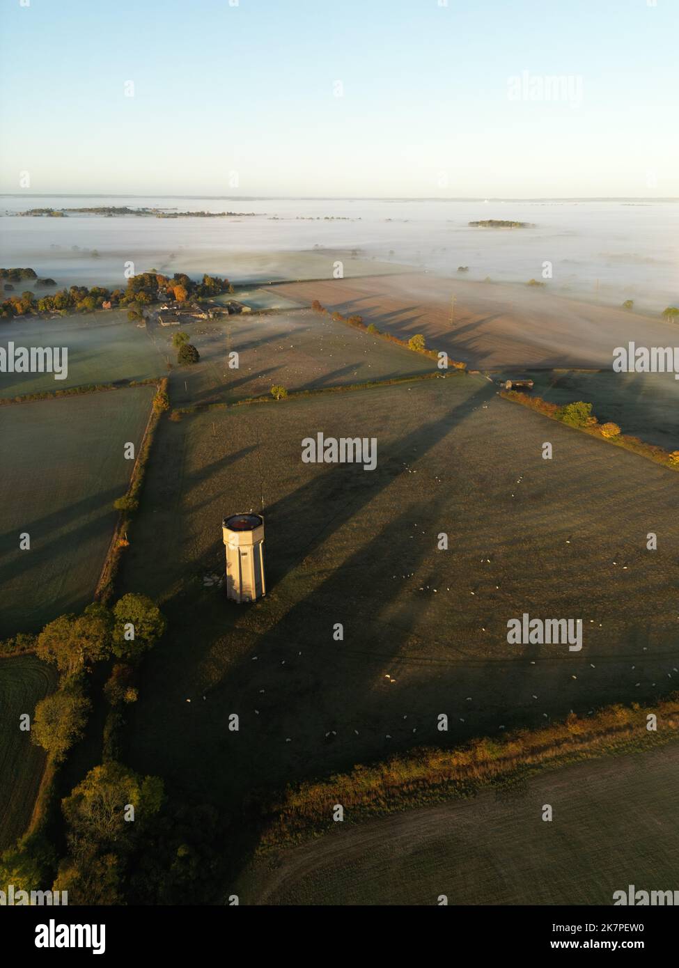 HS2 high speed rail network construction site aerial photo morning time ...