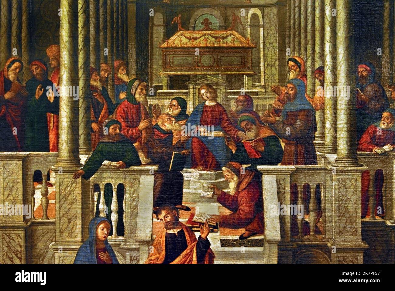 The dispute in the temple or jesus among the doctors hi-res stock ...