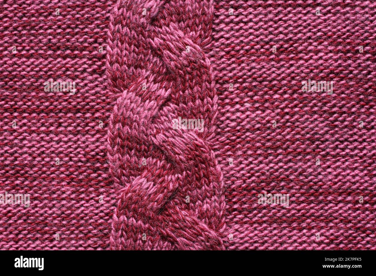 Purple melange woolen knitted fabric texture. Macro Stock Photo - Alamy